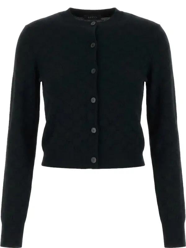 Gucci Crew Neck Knit Top - Black