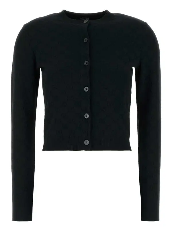 Gucci Gg Fine Jacquard Cardigan - Black