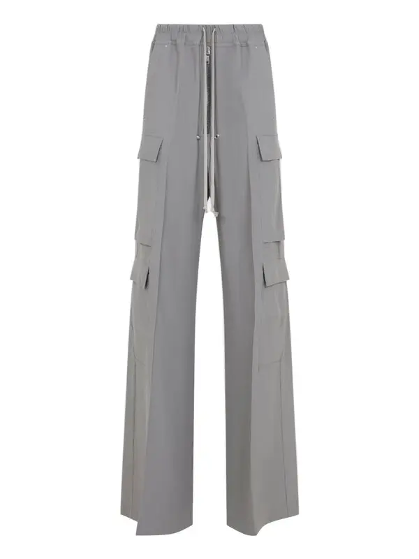 Rick Owens Regular Straight-leg Cargo Pants In Viscose Blend - Grey