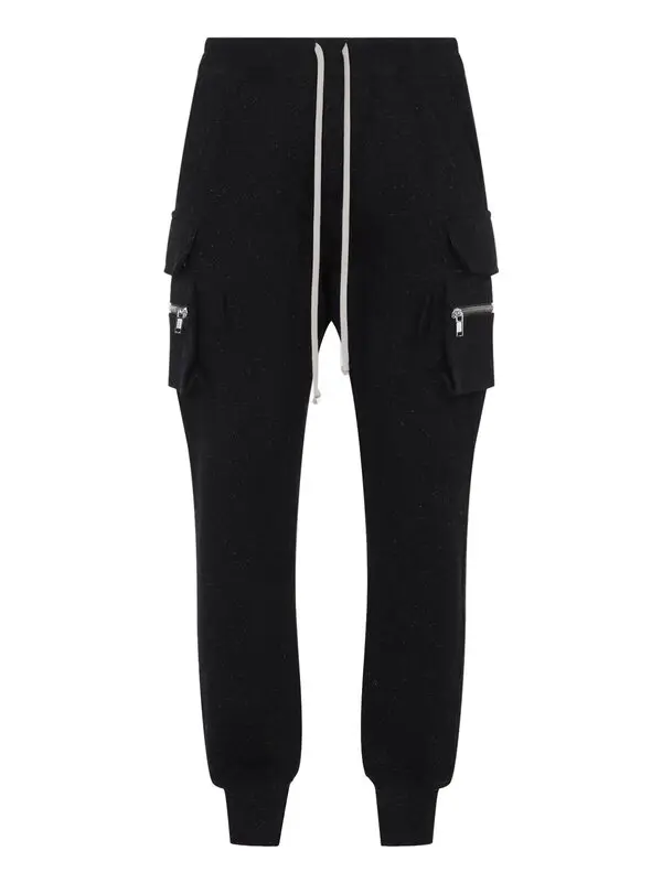 Rick Owens Wool Blend Mastodon Cargo Pants - Black