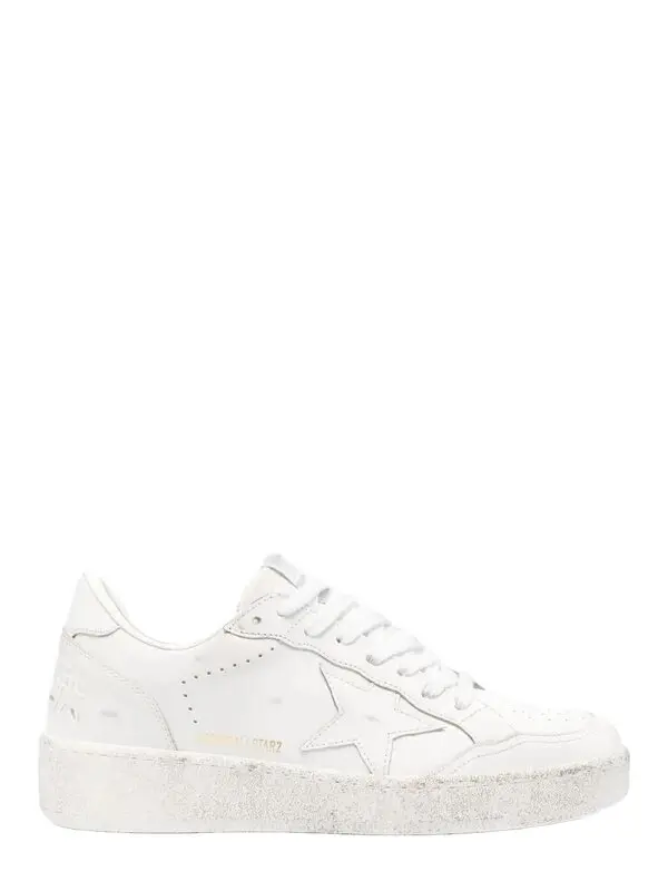 GOLDEN GOOSE Ball Star Leather Sneakers With Star Detail - Opticwhite