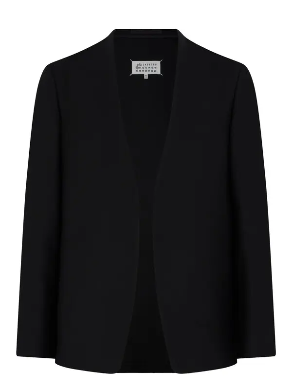 MAISON MARGIELA Open Collar Virgin Wool Jacket - Black