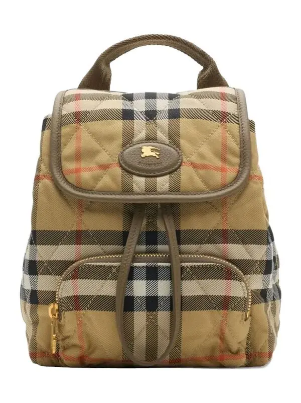 Burberry Quilted Check Mini Backpack - Sand