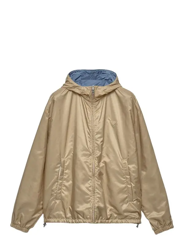 Prada Recycled Polyamide Zip-up Hooded Jacket - Camelavaz