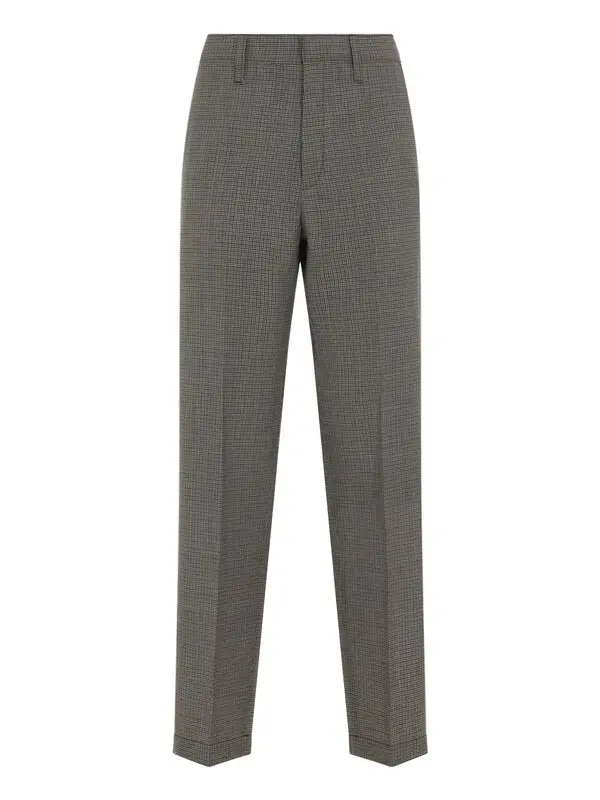 Prada Virgin Wool Regular Straight-leg Tailored Trousers - Green