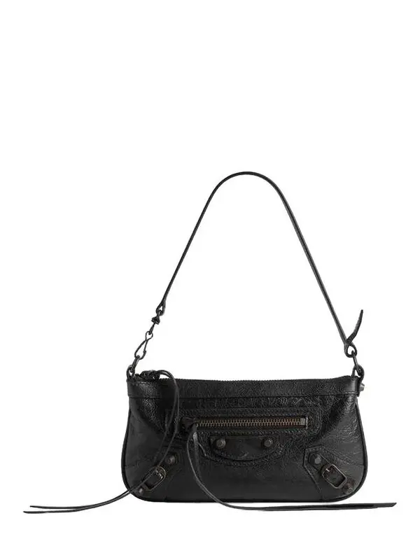 Balenciaga Mini Pouch Handbag On Strap - Black
