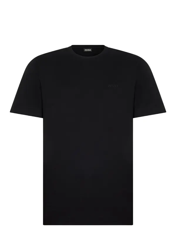 Zegna Classic Short-sleeve Cotton T-shirt - Black