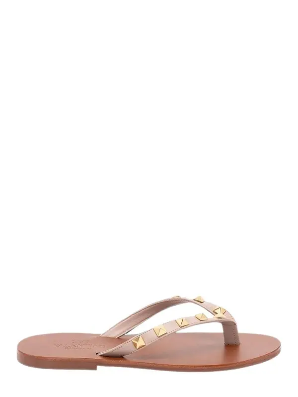 Valentino Garavani Rockstud Thong Sandals - Poudre