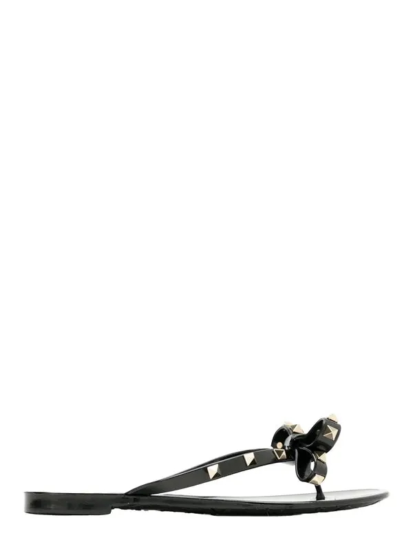 Valentino Garavani Rockstud Thong Sandals With Summer Strap Detail - Nero