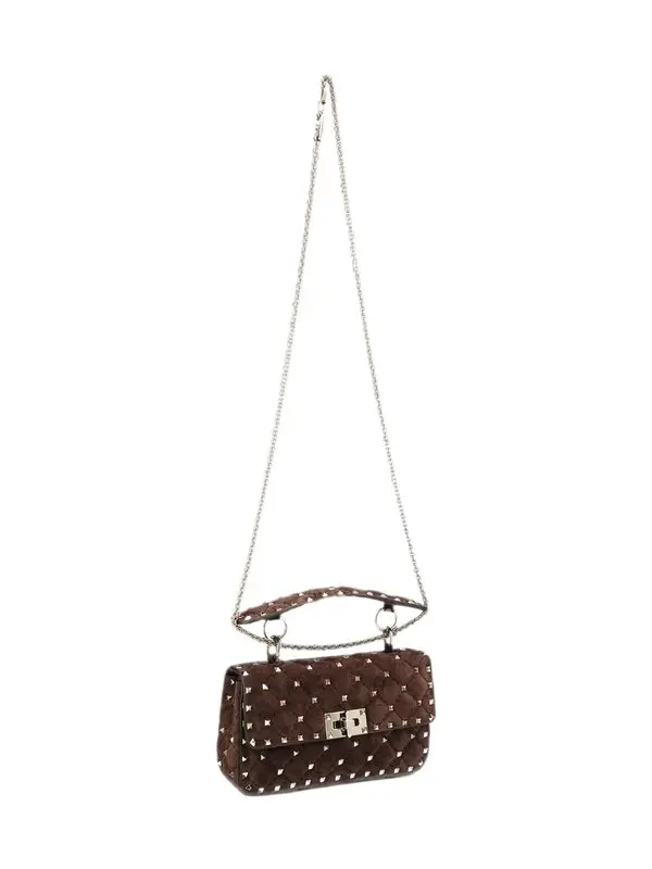 Valentino Garavani Small Rockstud Spike Shoulder Handbag - Ebonybrown