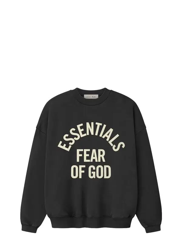 Fear Of God Crewneck Sweatshirt With Graphic Logo - Fadedblack