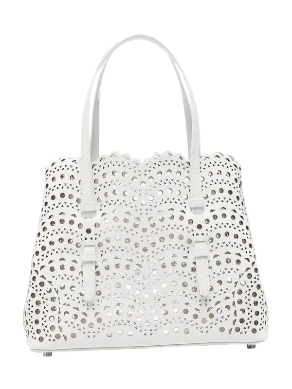 Alaïa Mina Laser-cut Mini Tote Handbag - Blanccasse
