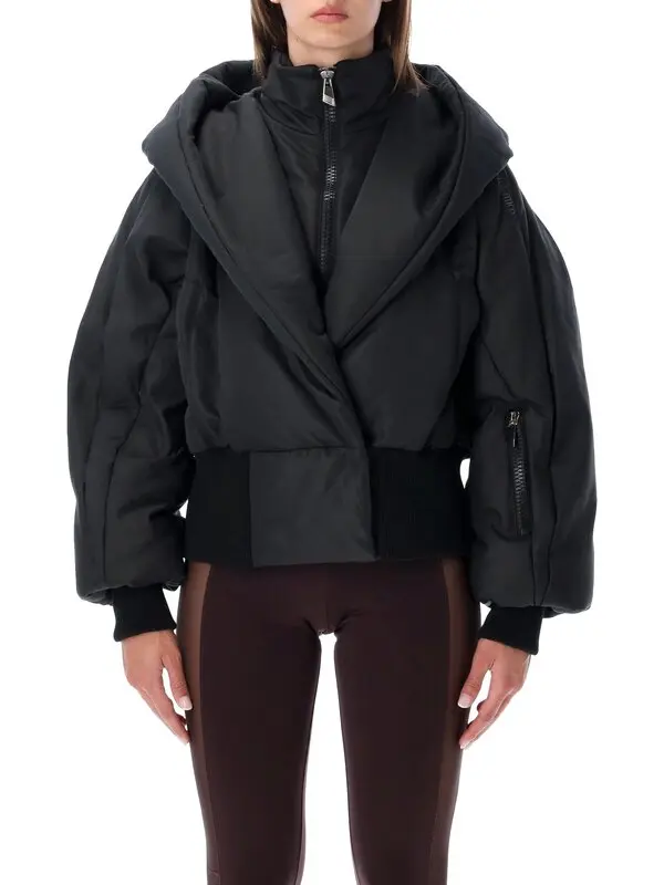 Attico Style Cotton-blend Recycled Polyamide Coat - Nero