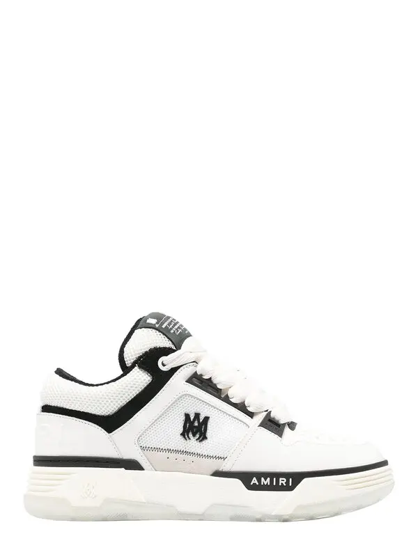 Amiri Leather And Cotton Low Top Sneakers - Whiteblack