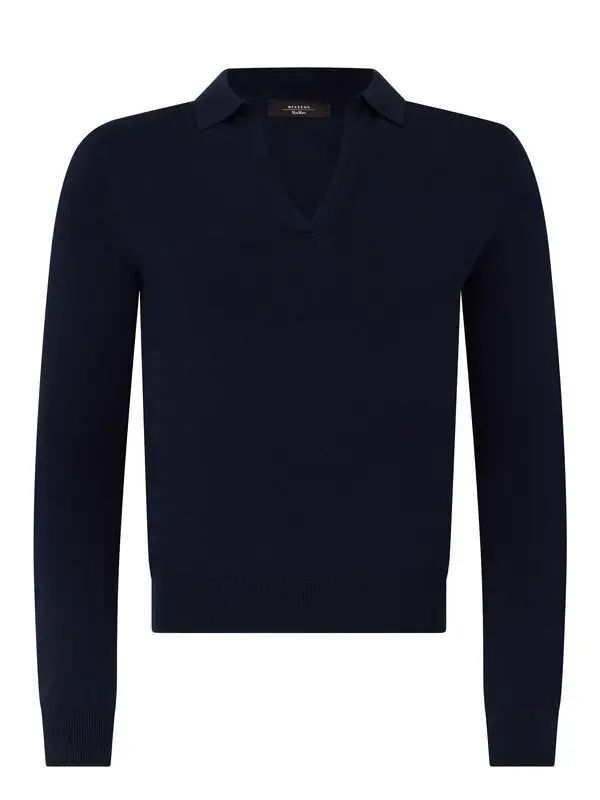 Max Mara Long Sleeve V-neck Top - Blue