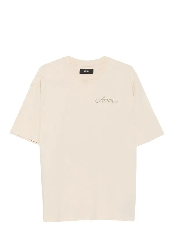 Amiri Logo-embroidered T-shirt - Alabaster