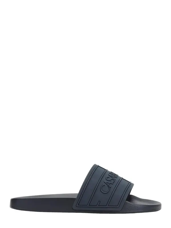 Casablanca Logo-embossed Sliders - Blue