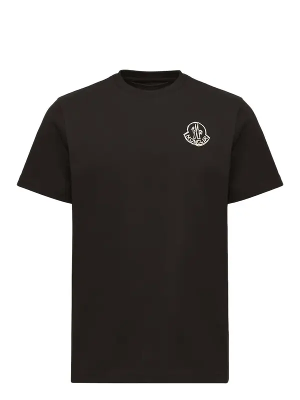 Moncler Cotton Short Sleeve T-shirt - Black