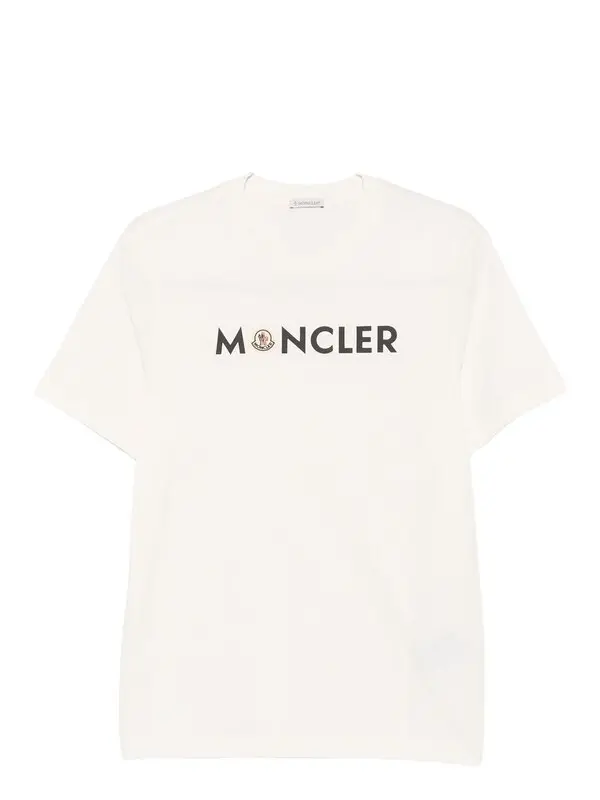 Moncler Cotton Short Sleeve T-shirt - Natural