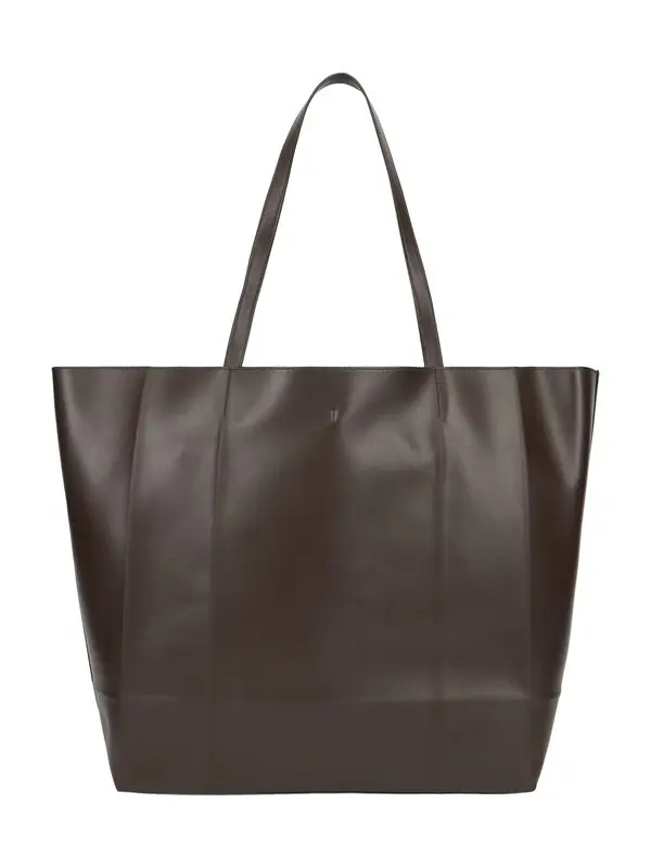 TOTEME Calfskin Leather Tote Handbag - Brown