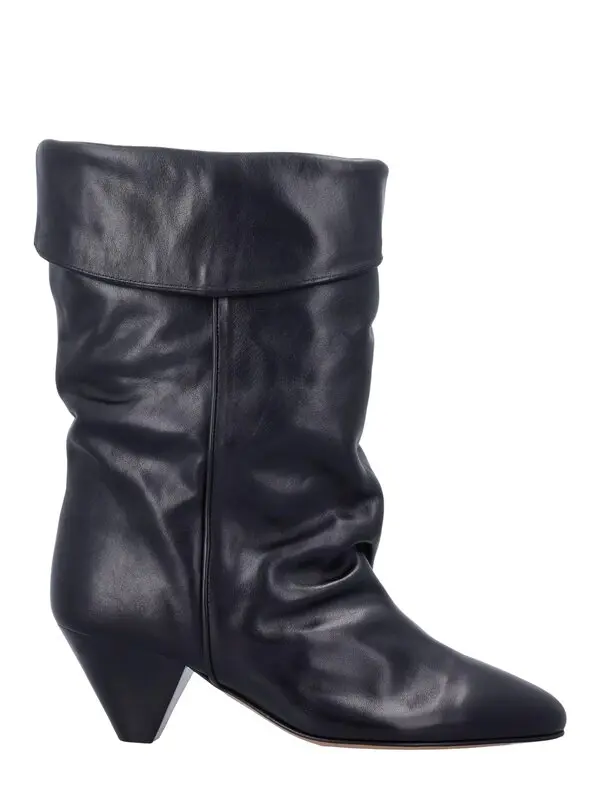 Isabel Marant Étoile Dalby Western-inspired Calfskin Boots - Nero