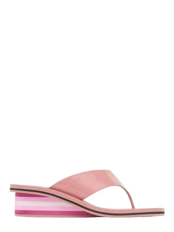 Chloé Striped Wedge Flip-flop Sandals - Woodrose