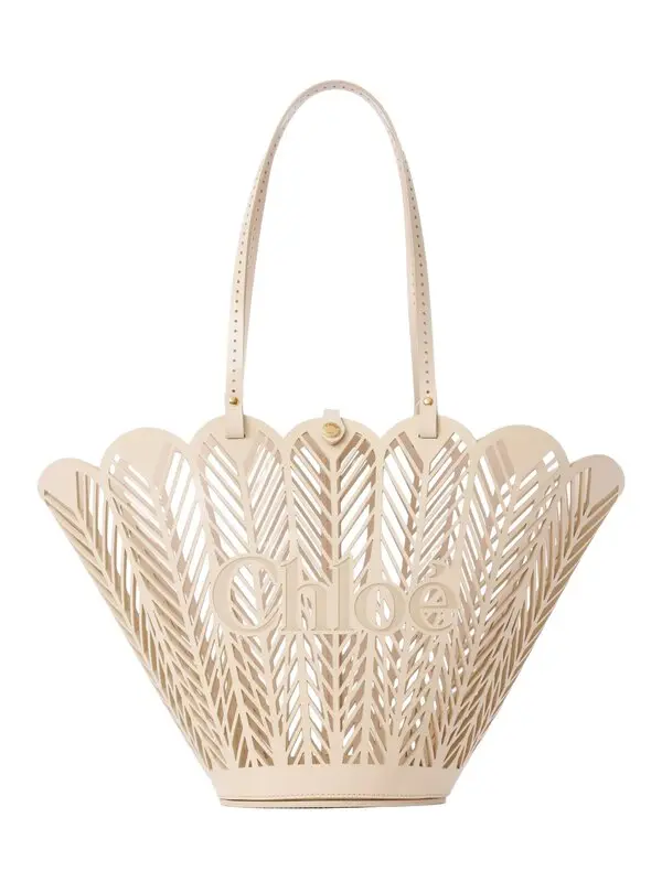Chloé Soleil Mini Shopping Bag - Milk