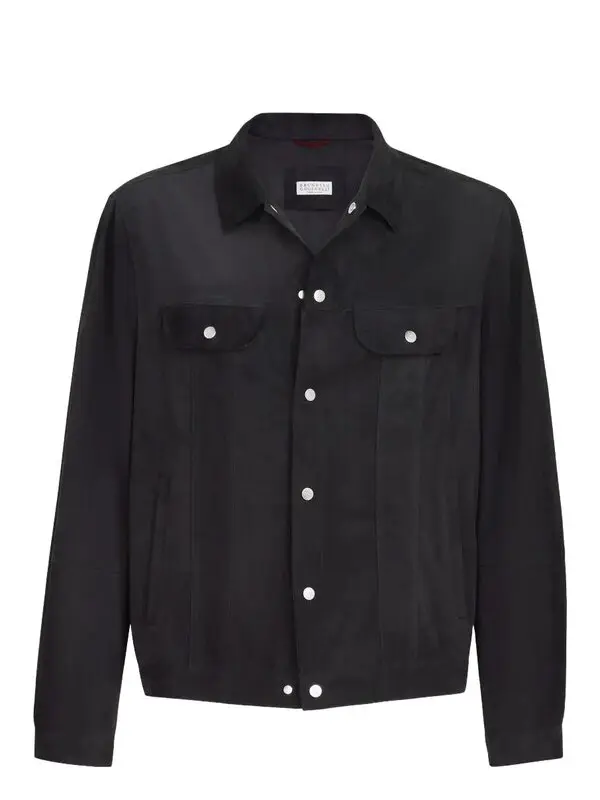 Brunello Cucinelli Four-pocket Suede Jacket - Navy
