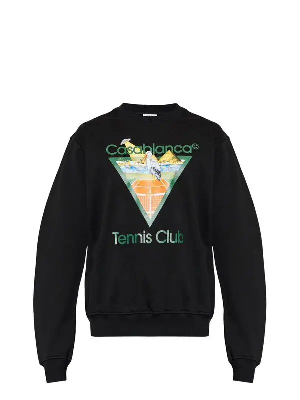 Casablanca Tennis Club Graphic Sweatshirt - Black