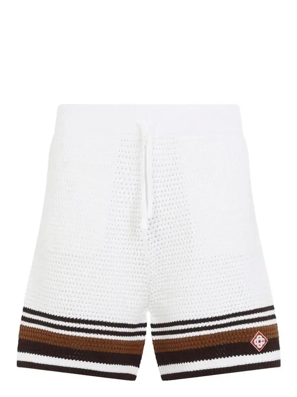 Casablanca Striped Cotton Bermuda Shorts - Whitebrown