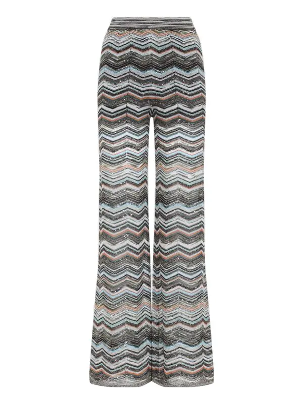 Missoni Viscose Chevron Patterned Straight-leg Trousers - Multicolour