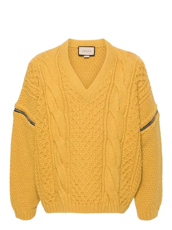 Gucci Pullover Knitwear With Zip Detail - Zest