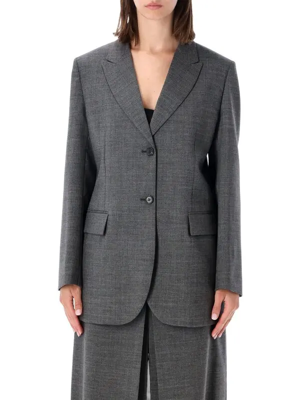 Prada Single-breasted Virgin Wool Blazer - Slate Gray