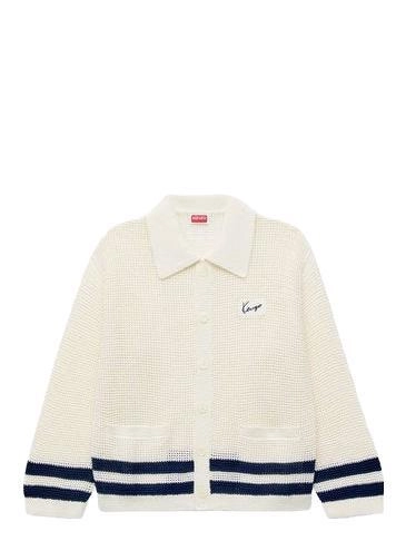 Kenzo Knit Cardigan With Collared Neckline - Offwhite