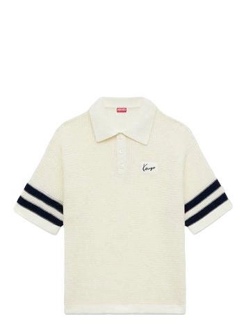 Kenzo Cotton Crochet Polo - Offwhite