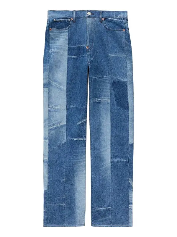 Kenzo Stonewashed Patchwork Straight-leg Pants - Stonebleac