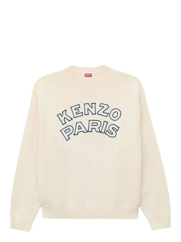 Kenzo Embroidered Crew Neck Knit Sweater - Offwhite