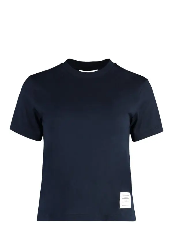 Thom Browne Asymmetrical Hem Cotton T-shirt - Blue
