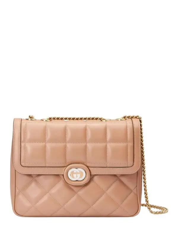 Gucci Quilted Mini Handbag With Chain Strap - Camelia