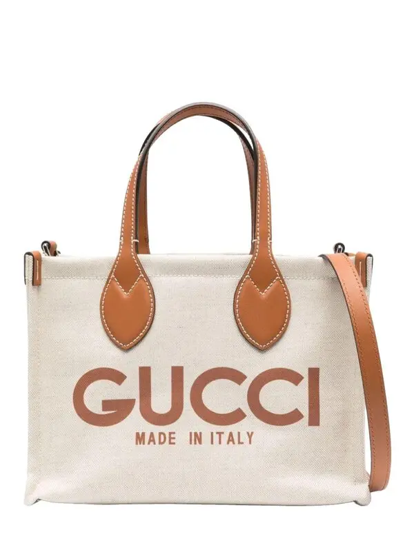 Gucci Logo Canvas Tote Handbag - Bebgreg