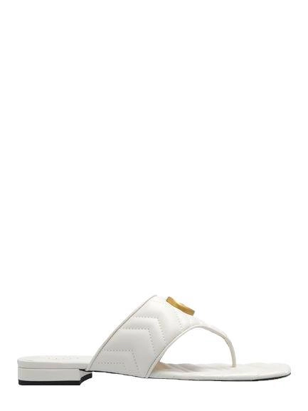 Gucci Leather Thong Sandals - Mystwhite