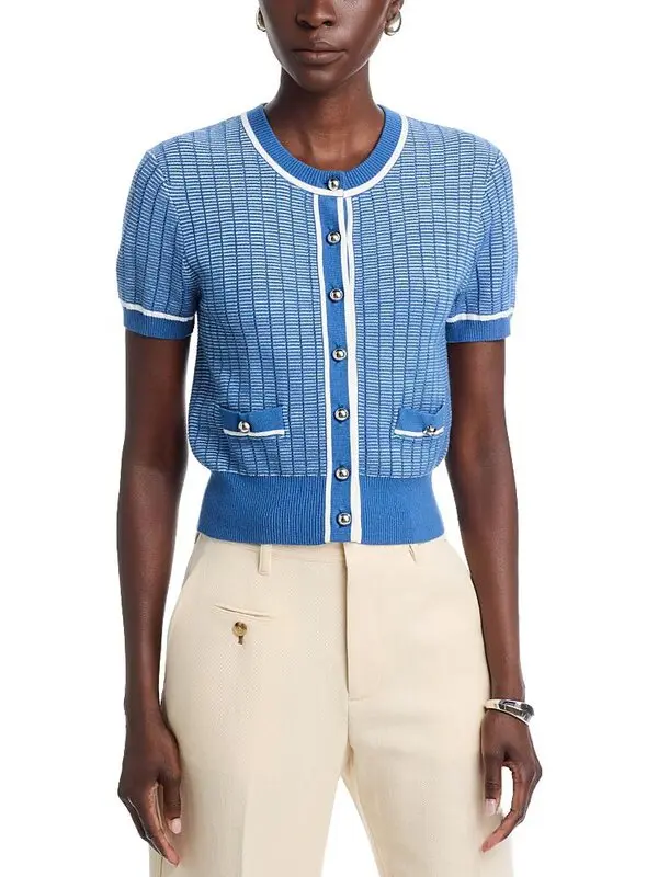 TOCCIN Patra Cropped Cardigan - Ocean Optic Multi