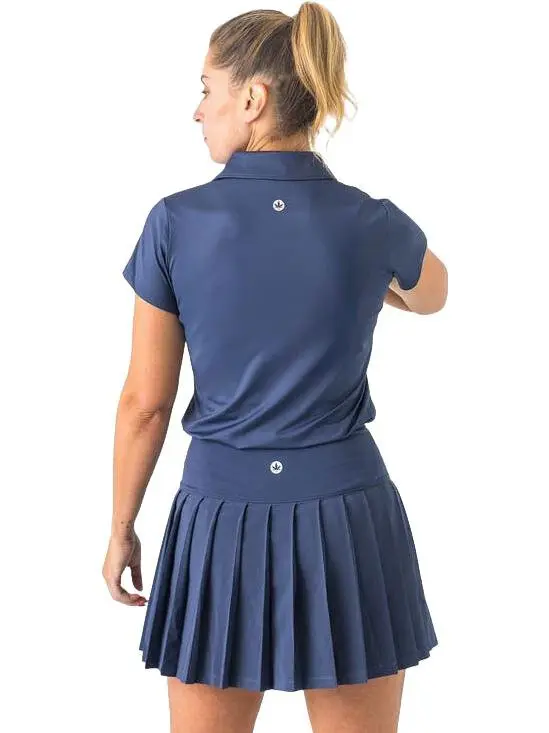 Boast 2-in-1 Pleated Skirt With Integrated Short - Navy