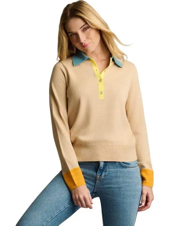 Lisa Todd Cotton-cashmere Contrast Trim Polo - Sable