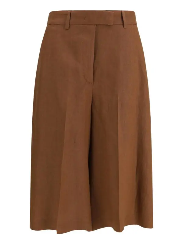 LARDINI Pleated Bermuda Shorts - Brown