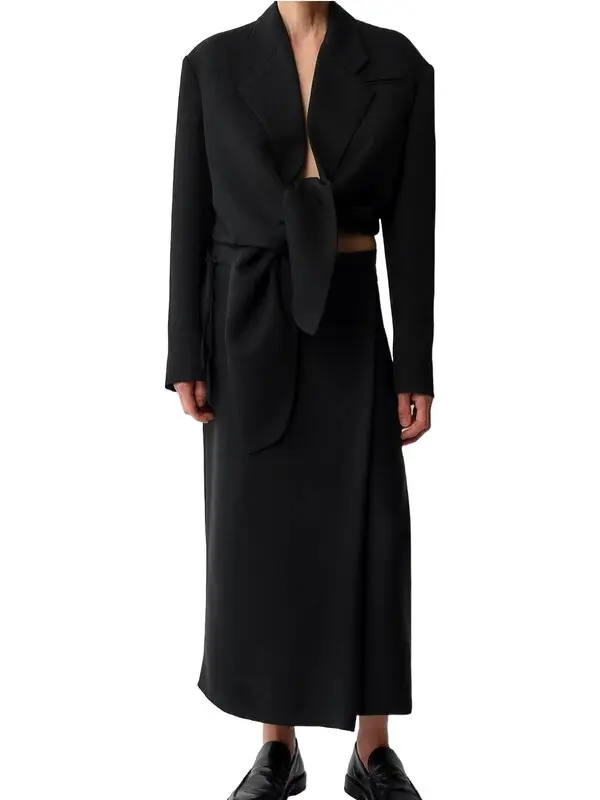 Calvin Klein Petunia Pinstripe Tailcoat Jacket - Black