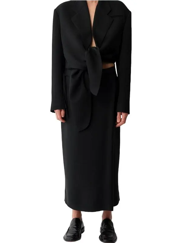 Calvin Klein Hallie Wrap Midi Skirt - Black