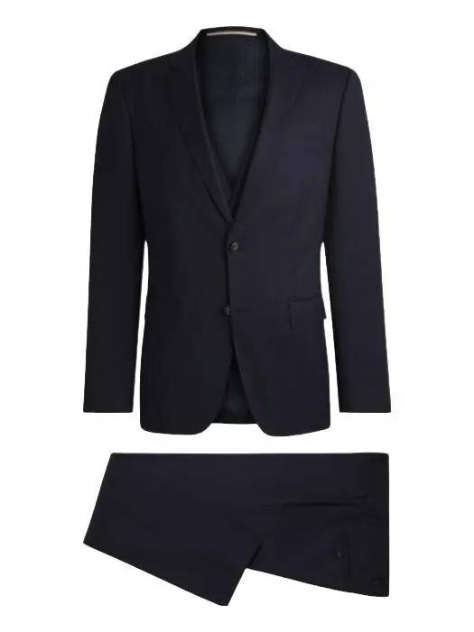 Hugo Boss Three-piece Single-breasted Suit - Dark Blue