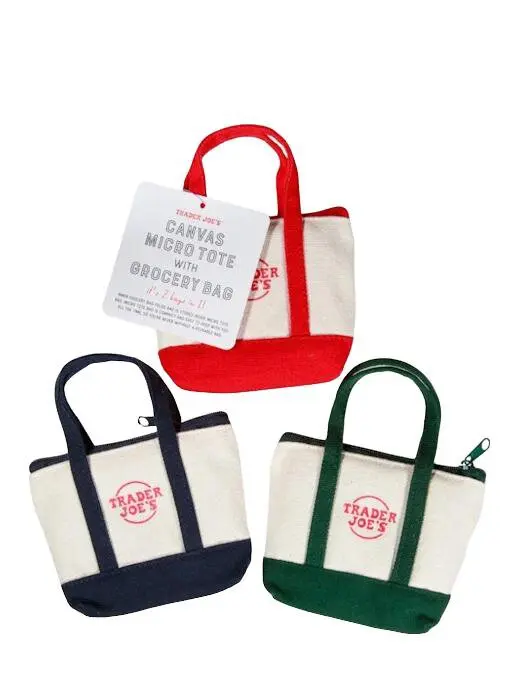 TRADER JOE'S Canvas Micro Totes - Pastel