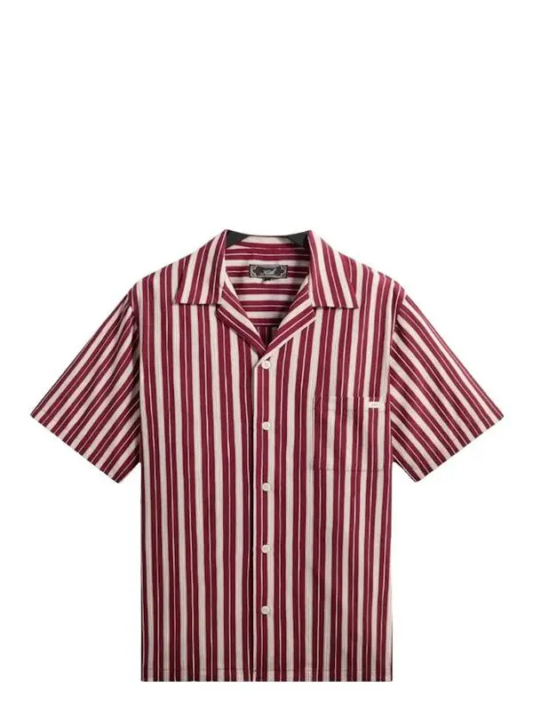 Kith Barre Stripe Thompson Camp Collar Shirt - Plum